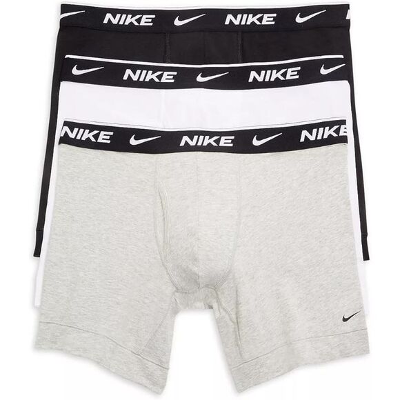 Nike Underwear And Socks Nike Mens Everyday Cotton Stretch Boxer Briefs 3 Pack Blackwhitegrey